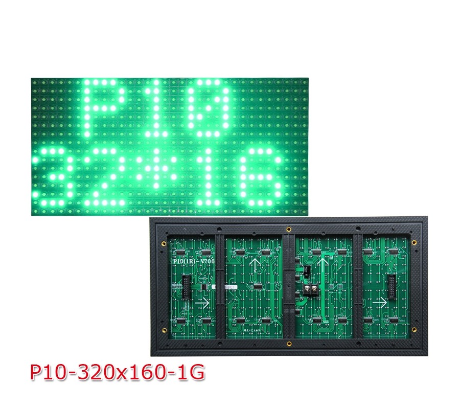 outdoor P10 led module, single green color